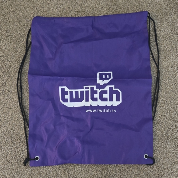 Twitch | Bags | Twitch Logo Purple Drawstring Backpack Pax East | Poshmark